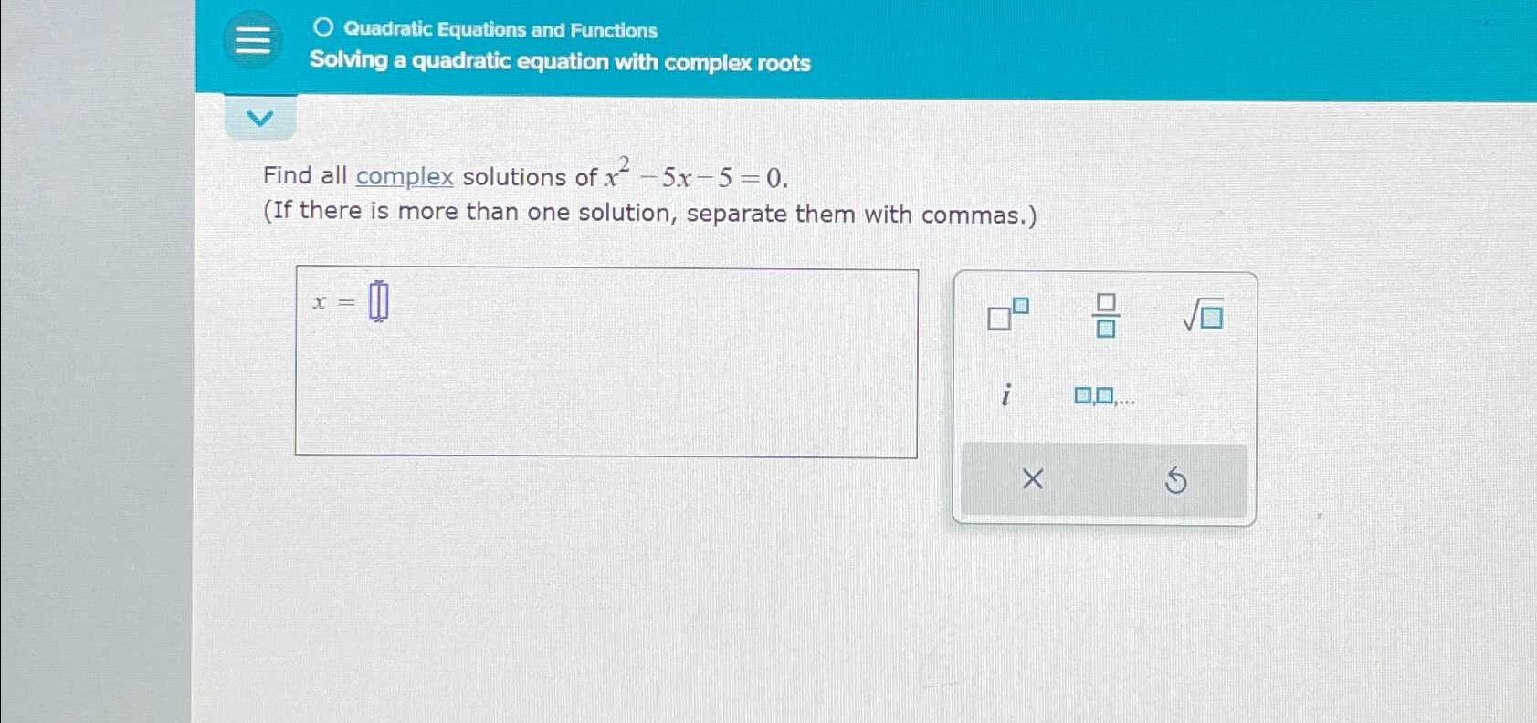 Solved Quadratic Equations and FunctionsSolving a quadratic | Chegg.com