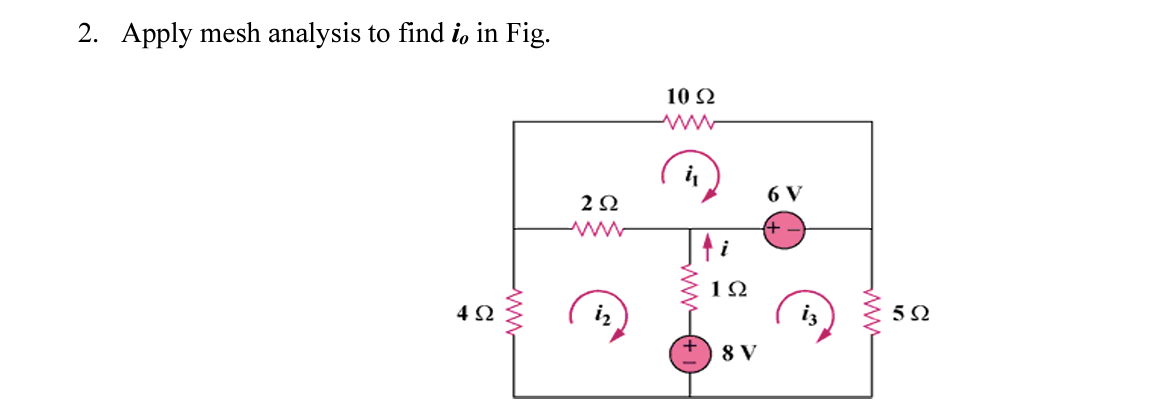Solved Apply mesh analysis to find io ﻿in Fig. | Chegg.com