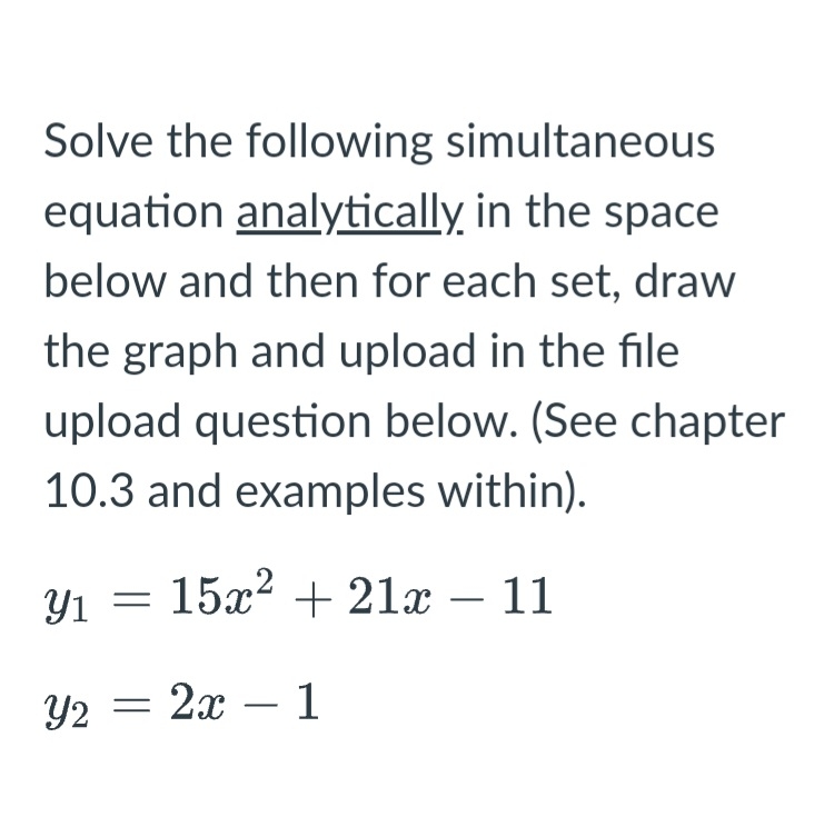Solved Solve the following simultaneous equation | Chegg.com