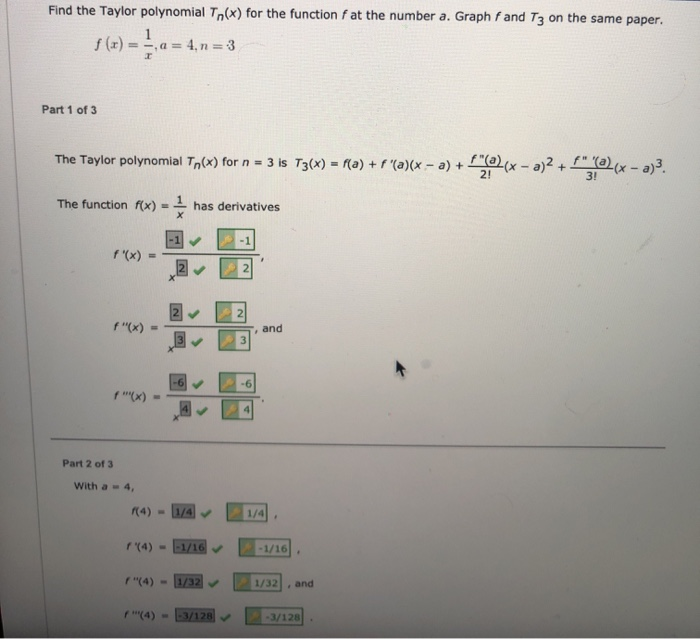 Solved Therefore, T3(x) = and the graph of the functions f | Chegg.com