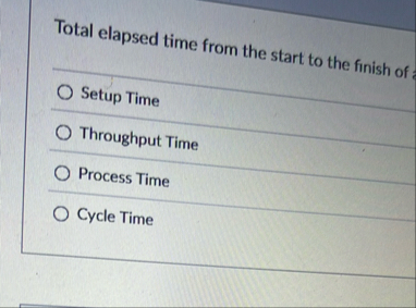 Solved Total elapsed time from the start to the finish | Chegg.com