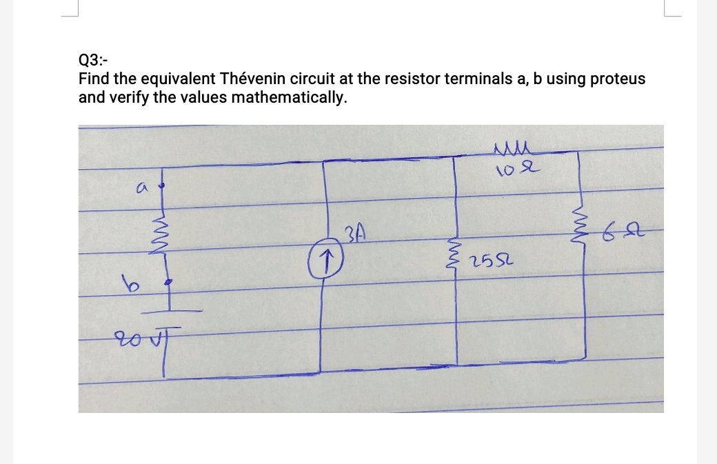 Solved Q3:-Find the equivalent Thévenin circuit at the | Chegg.com