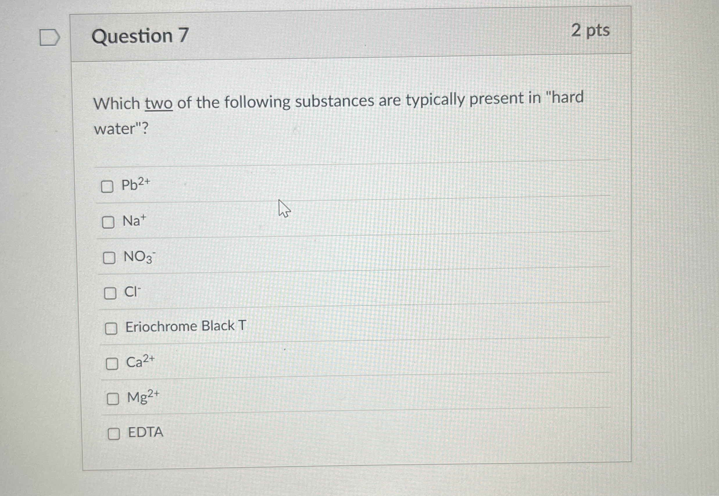 Solved Question 72 ﻿ptsWhich two of the following substances | Chegg.com