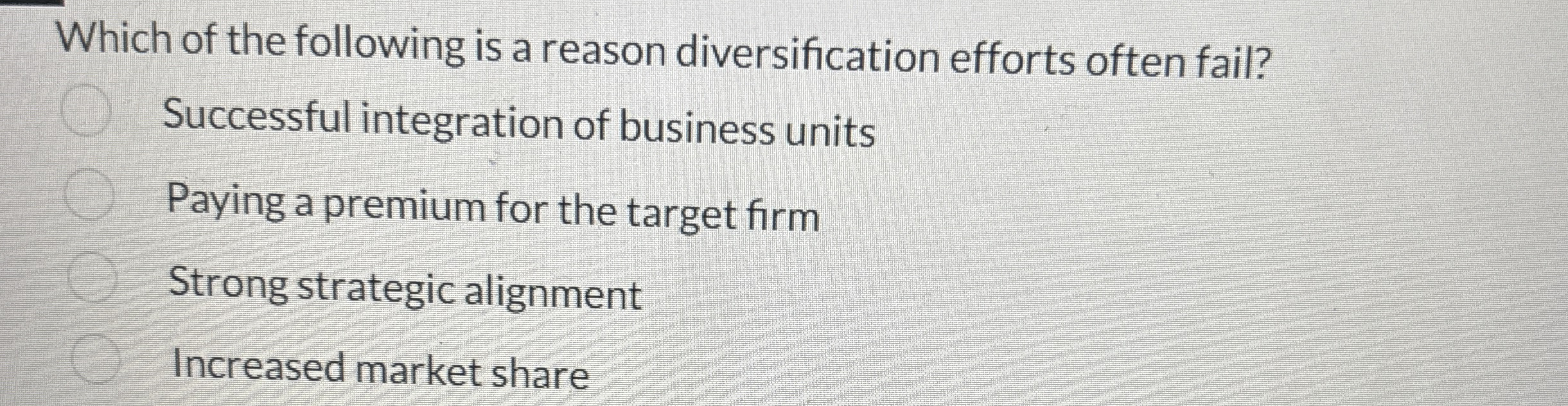 Solved Which of the following is a reason diversification | Chegg.com
