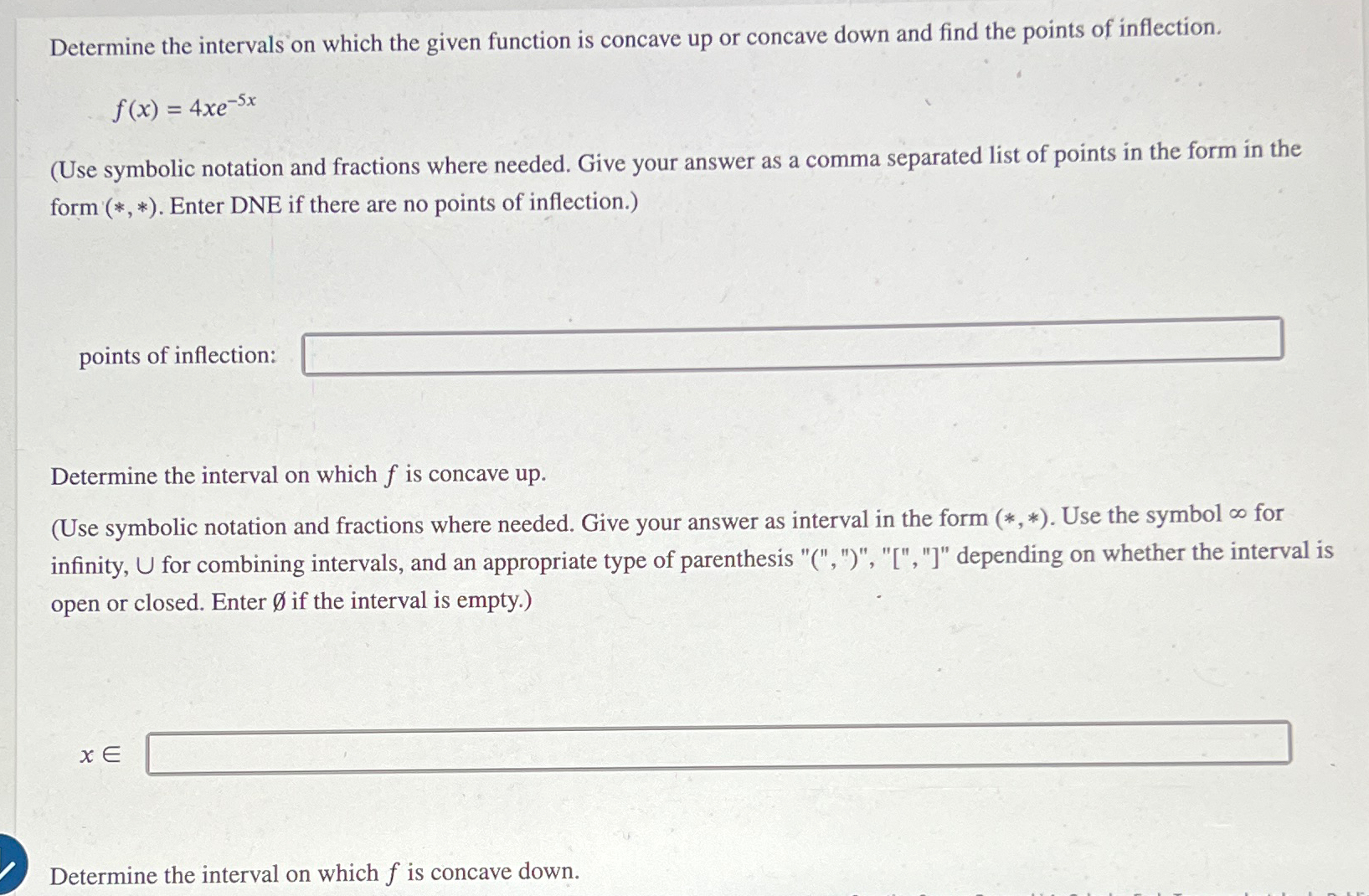Solved Determine the intervals on which the given function | Chegg.com