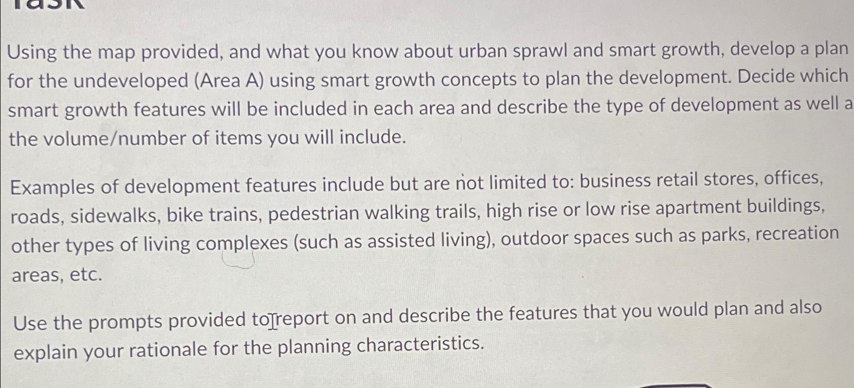 Solved Using the map provided, and what you know about urban | Chegg.com