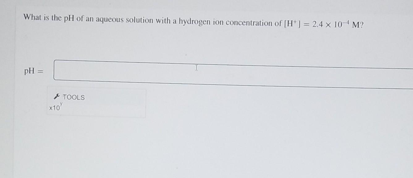 Solved What is the pH of an aqueous solution with a hydrogen | Chegg.com