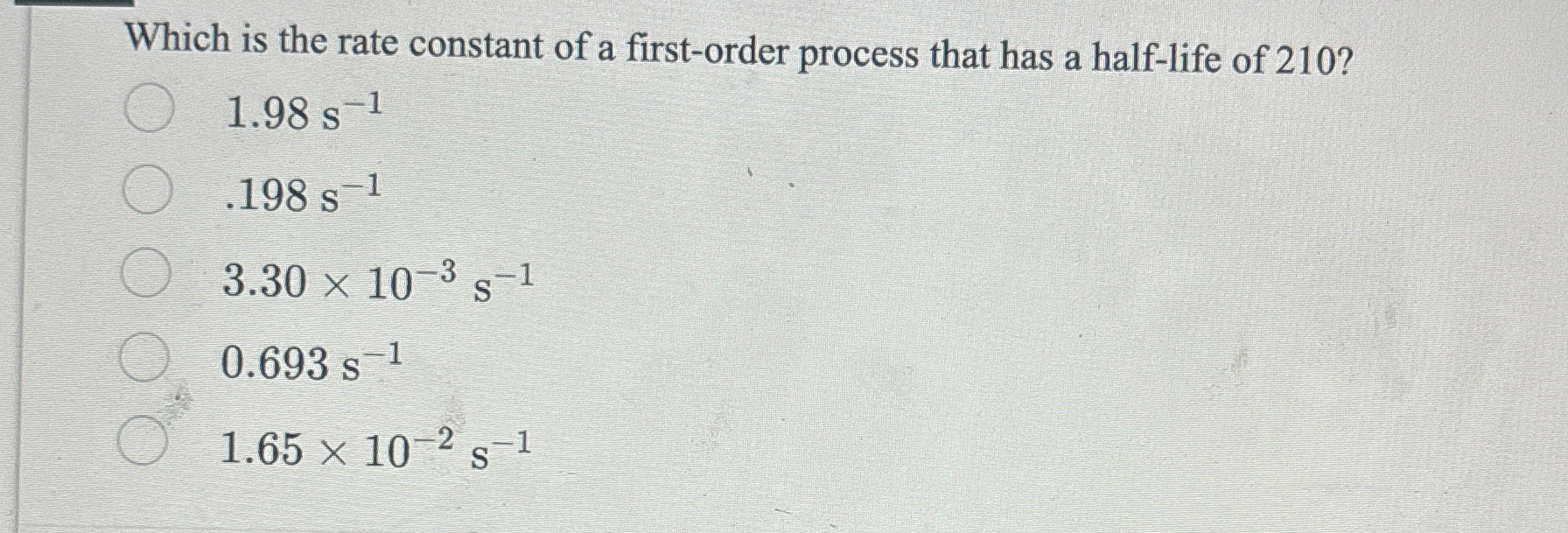 Solved Which is the rate constant of a first-order process | Chegg.com