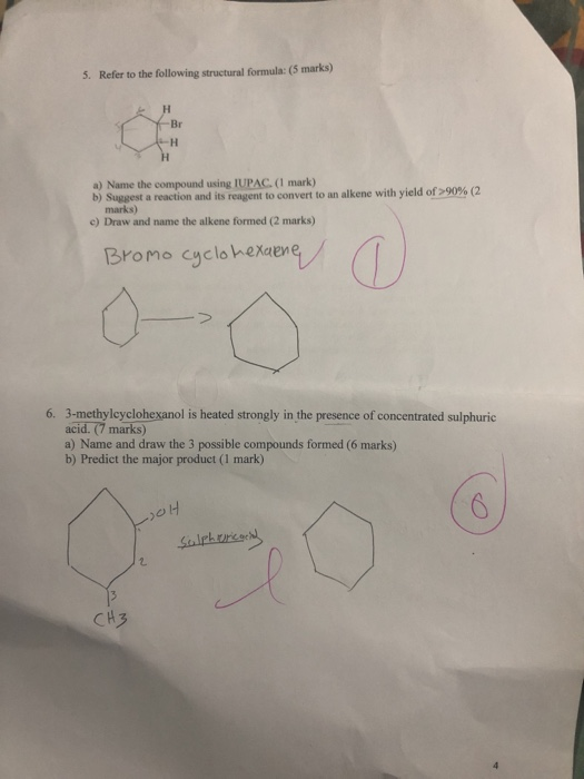 Solved 1. Name the following structure using IUPAC (5 marks) | Chegg.com