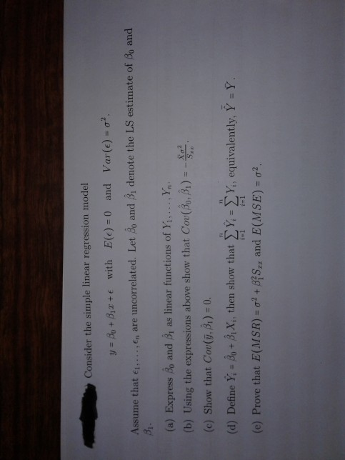 Solved Consider the simple linear regression model y = Bo + | Chegg.com