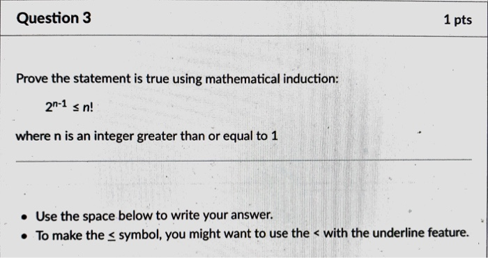 Solved Question 3 1 pts Prove the statement is true using | Chegg.com