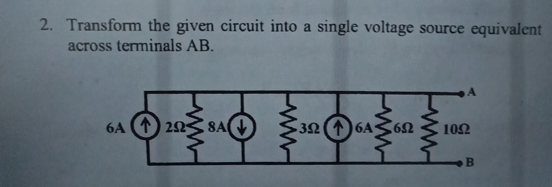 Solved Transform the given circuit into a single voltage | Chegg.com