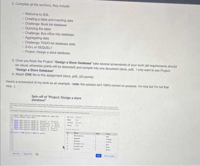 Solved 2. Complete all the sections, they include: Welcome | Chegg.com