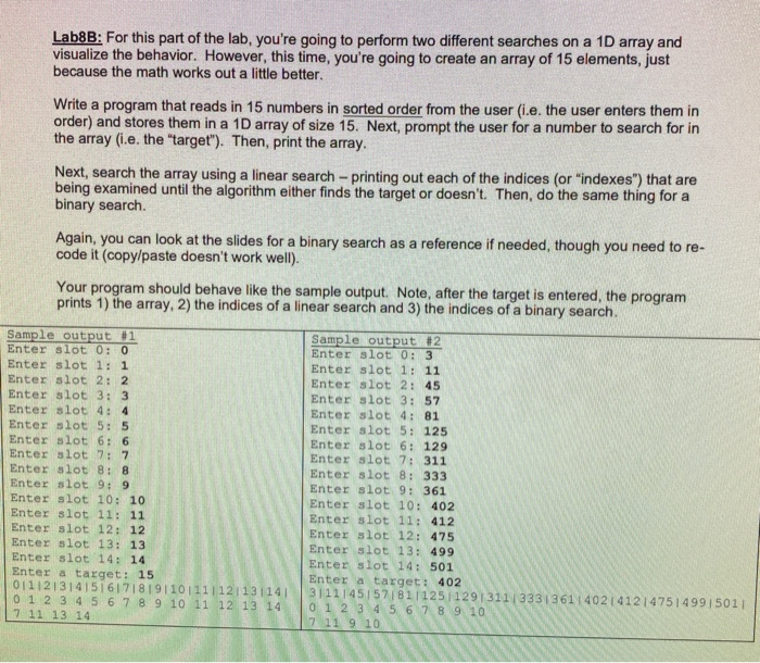 Solved Lab8A: In lecture, we showed you BubbleSort. Though | Chegg.com