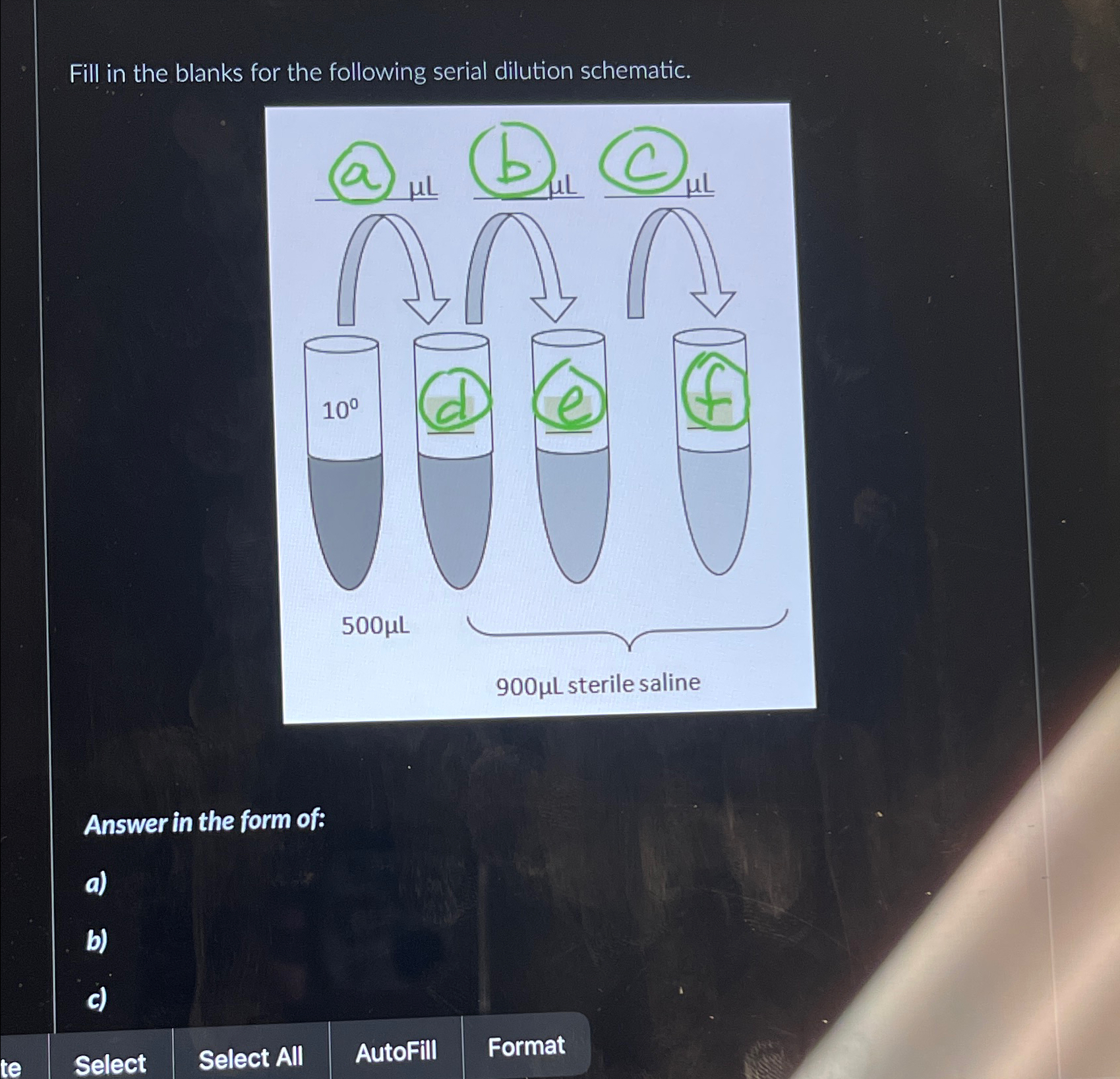 Solved Fill in the blanks for the following serial dilution | Chegg.com