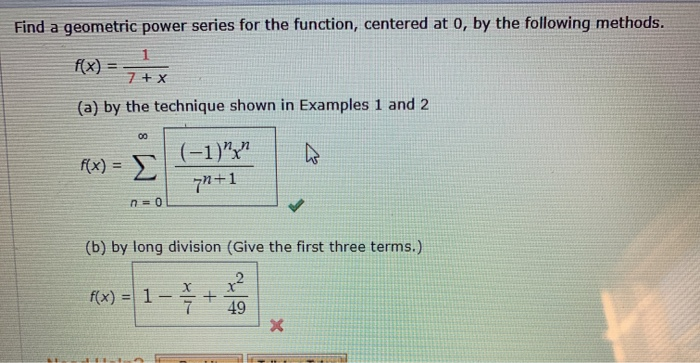 Solved Find a geometric power series for the function, | Chegg.com