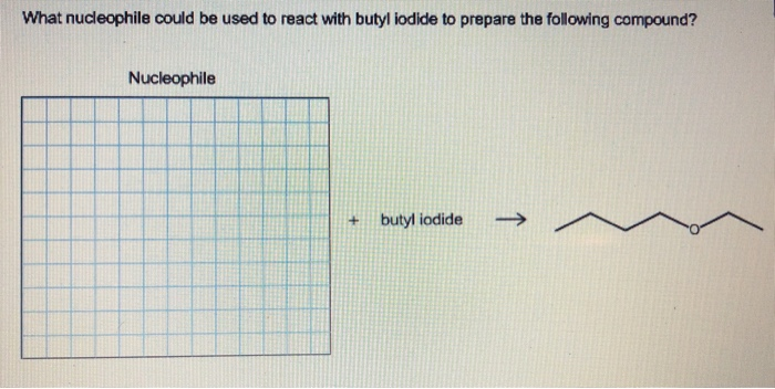 Solved What nucleophile could be used to react with butyl | Chegg.com