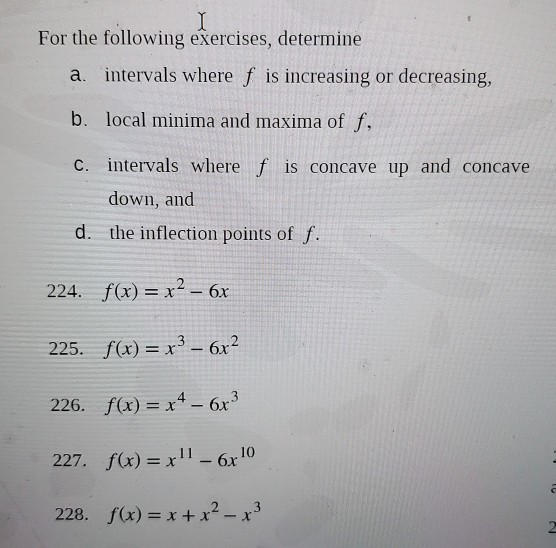 Solved For the following exercises, determine a intervals | Chegg.com