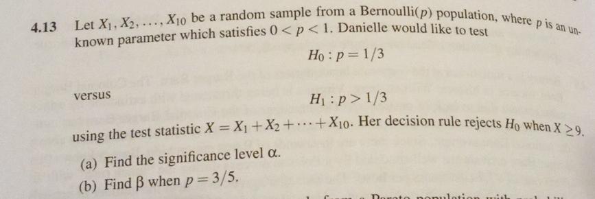 Solved 4.13 Let X1. X2, ..., X10 be a random sample from a | Chegg.com