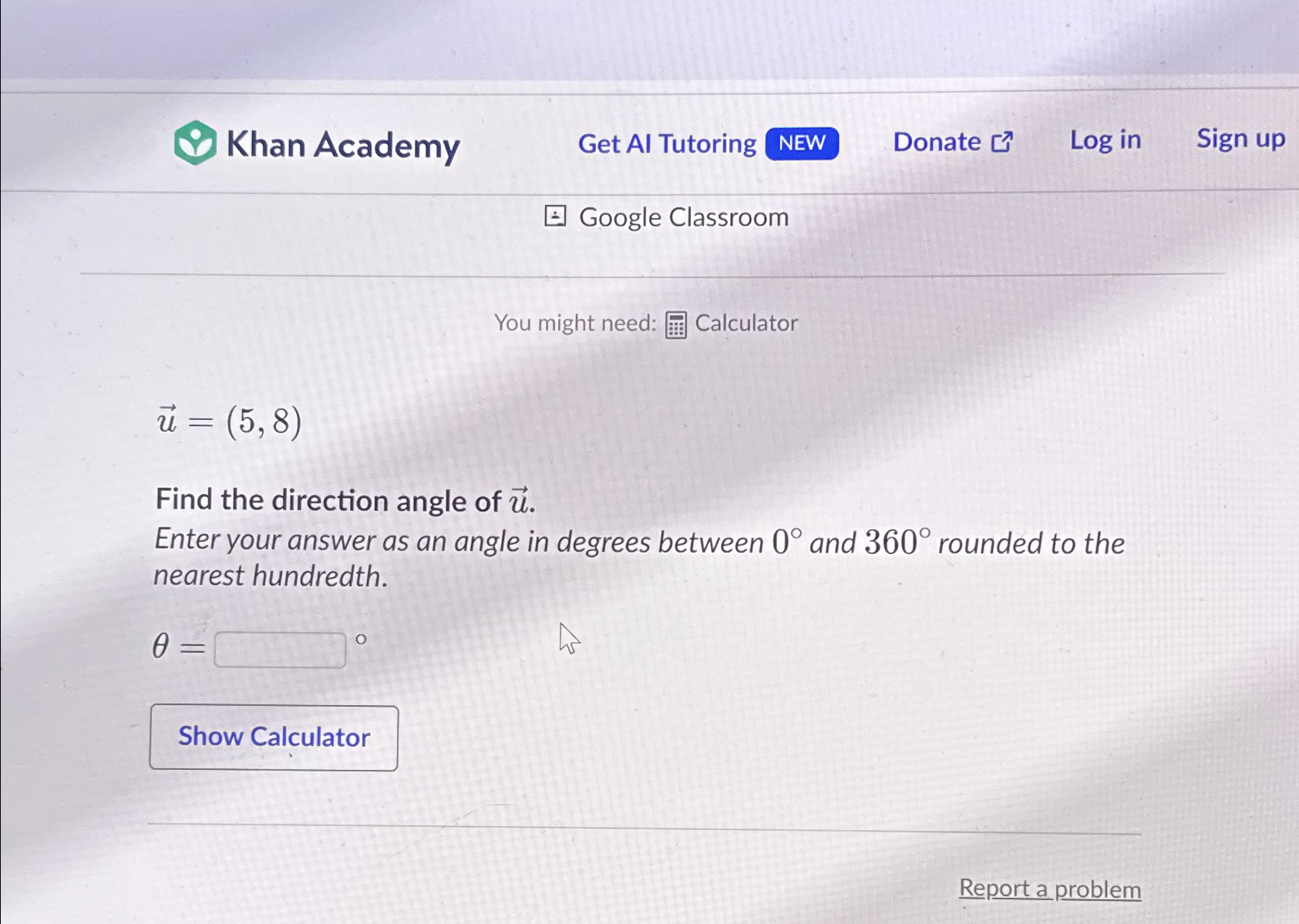 Solved Khan AcademyGet AI Tutoring NEWDonate [־Log inSign | Chegg.com