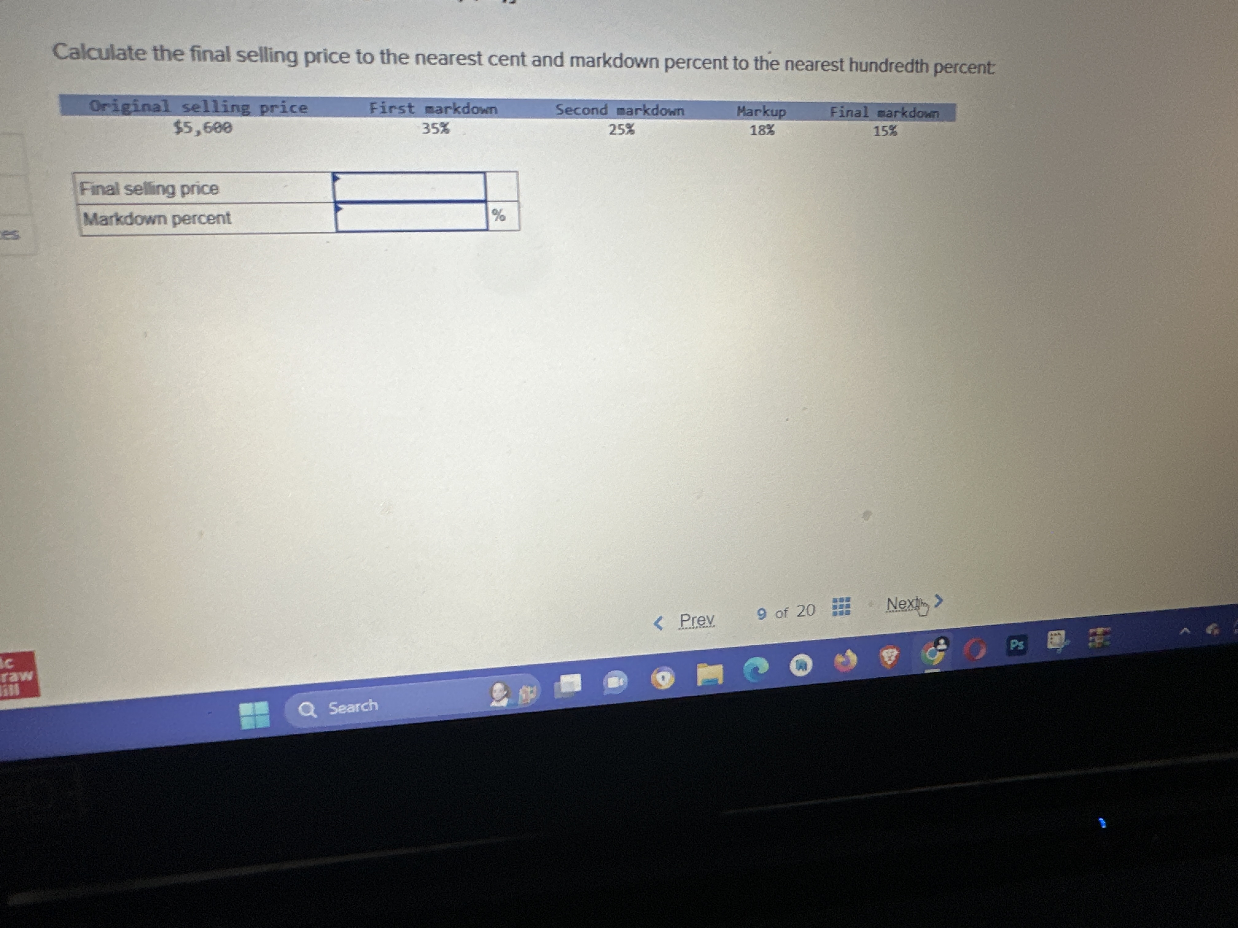 Solved Calculate the final selling price to the nearest cent | Chegg.com
