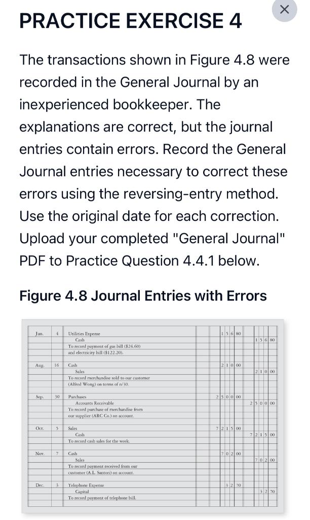 Solved PRACTICE EXERCISE 4The transactions shown in Figure | Chegg.com