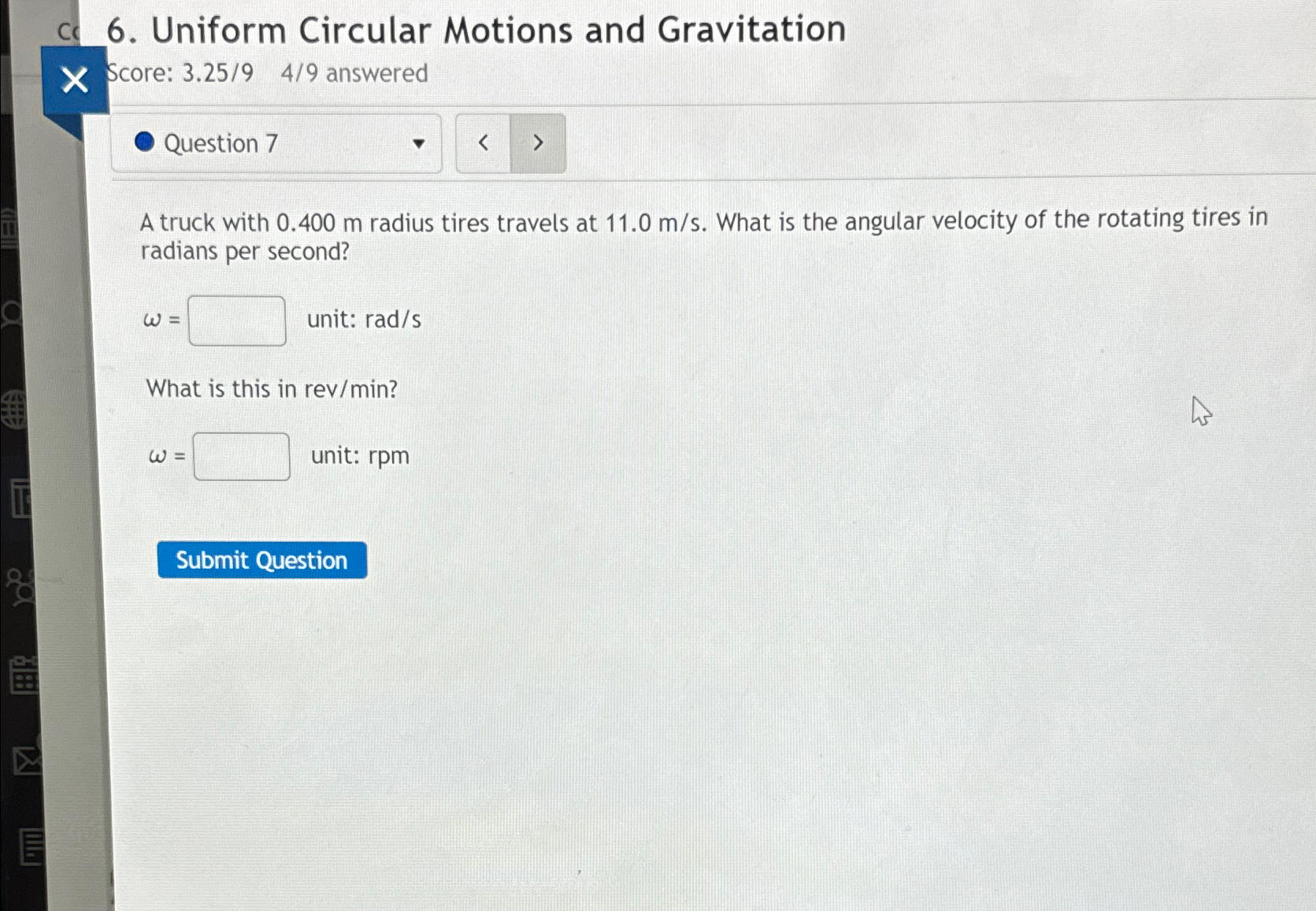 Solved c 6. ﻿Uniform Circular Motions and GravitationScore: | Chegg.com