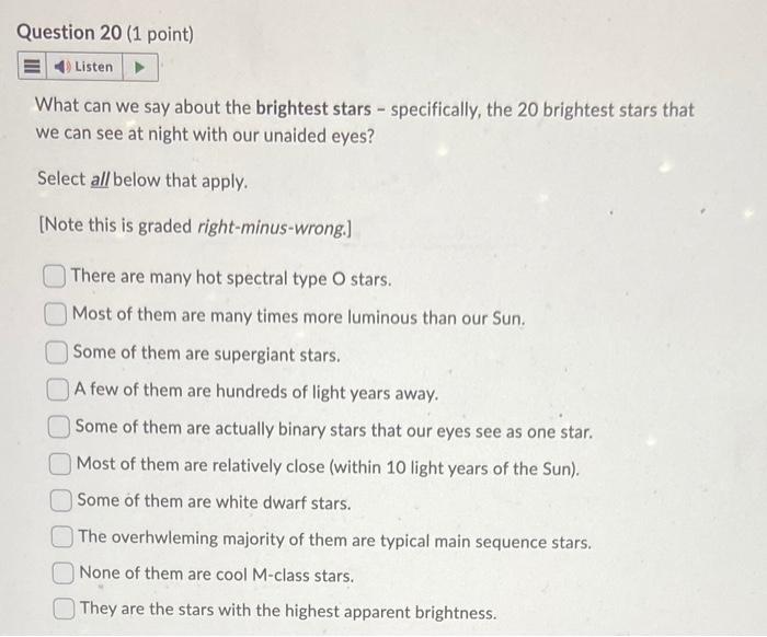 Solved What can we say about the brightest stars - | Chegg.com