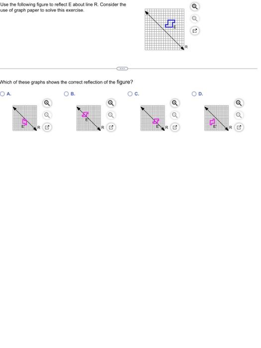 Solved Use the following figure to reflect E about line R. | Chegg.com