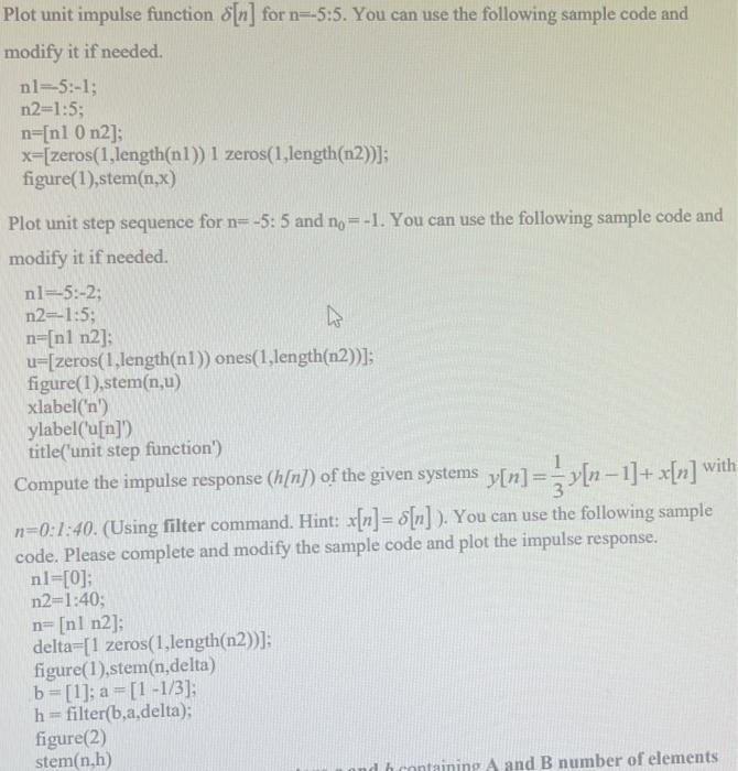 Solved Plot unit impulse function $[n] for n=-5:5. You can | Chegg.com