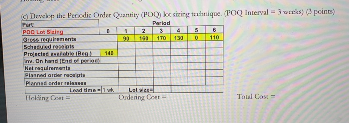 Solved BA390 Operations Management 5. [Lot Sizing in | Chegg.com