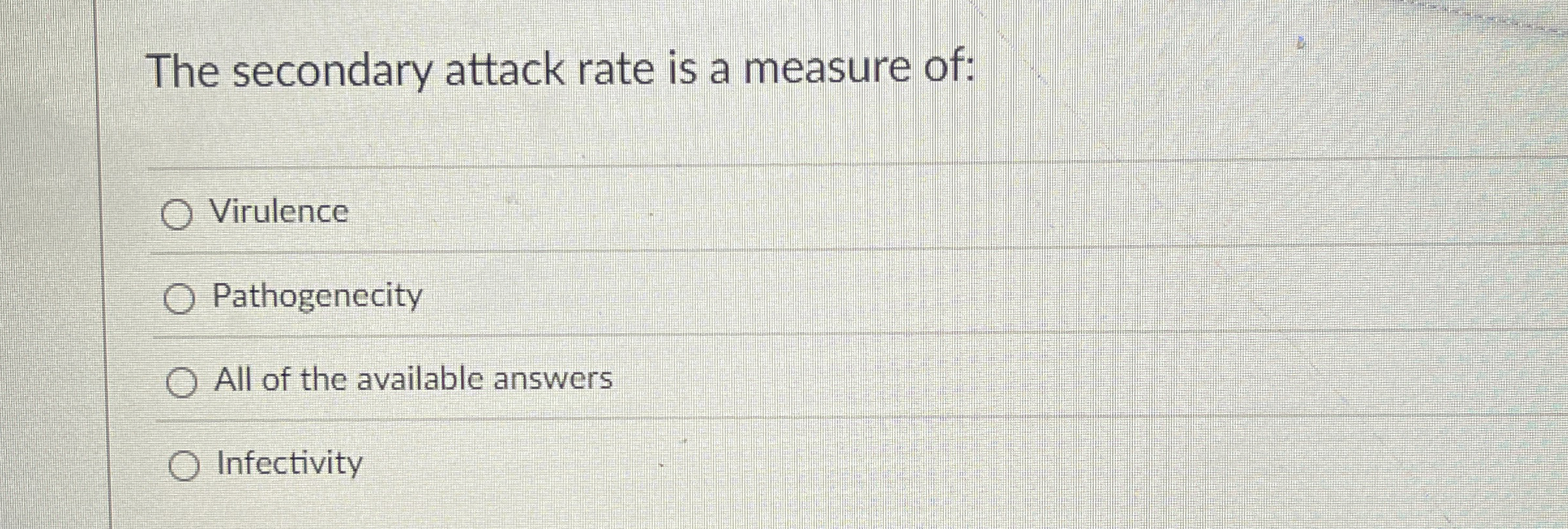 Solved The secondary attack rate is a measure | Chegg.com