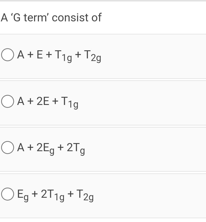 A 'G term' consist | Chegg.com