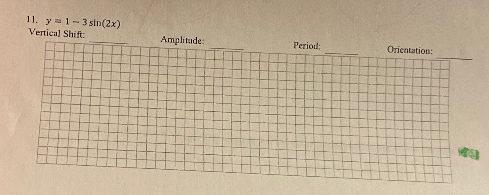 y=1-3sin(2x)Vertical | Chegg.com
