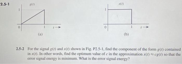 Solved 5-2 For the signal g(t) and x(t) shown in Fig. | Chegg.com