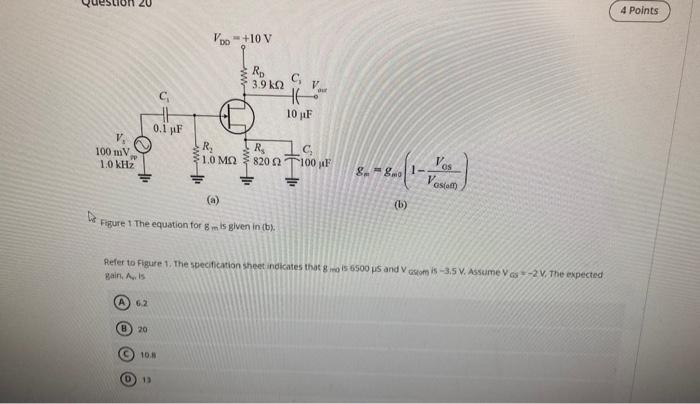 Solved gm=gm0(1−Ves(om)V0es) (b) Figure 1 The equation for 8 | Chegg.com
