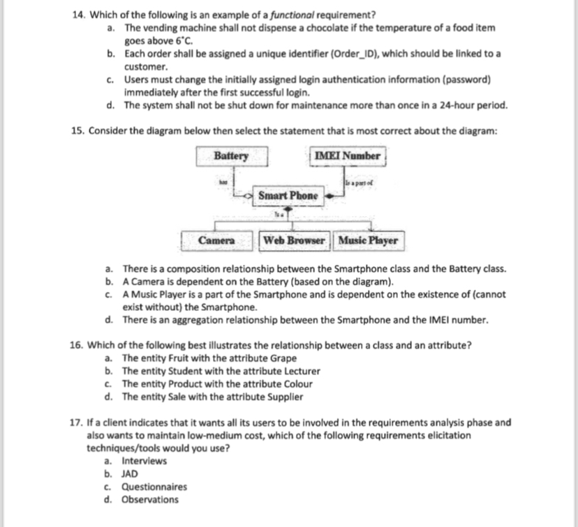 Solved Which of the following is an example of a functional | Chegg.com