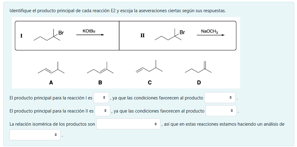 Solved Identifique el producto principal de cada reacción E2 | Chegg.com