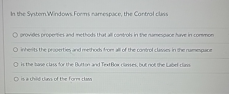 Solved In visual studios in the System.Windows.Forms | Chegg.com