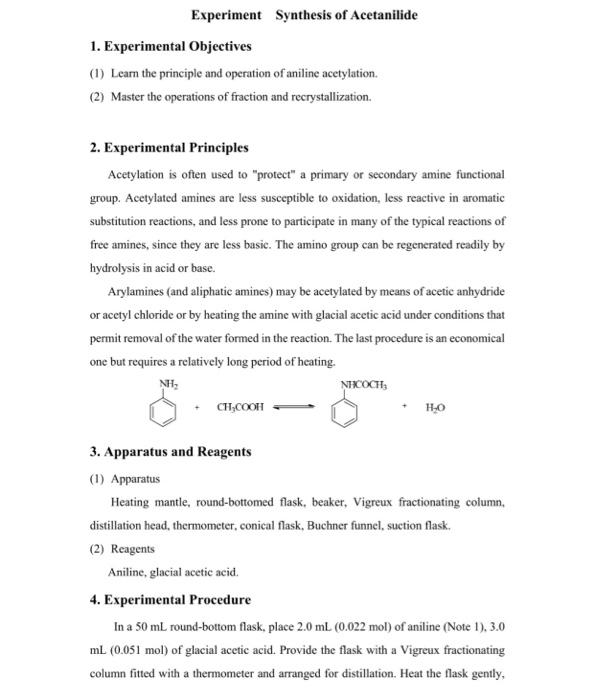 Solved 1. Experimental Objectives (1) Leam the principle and | Chegg.com