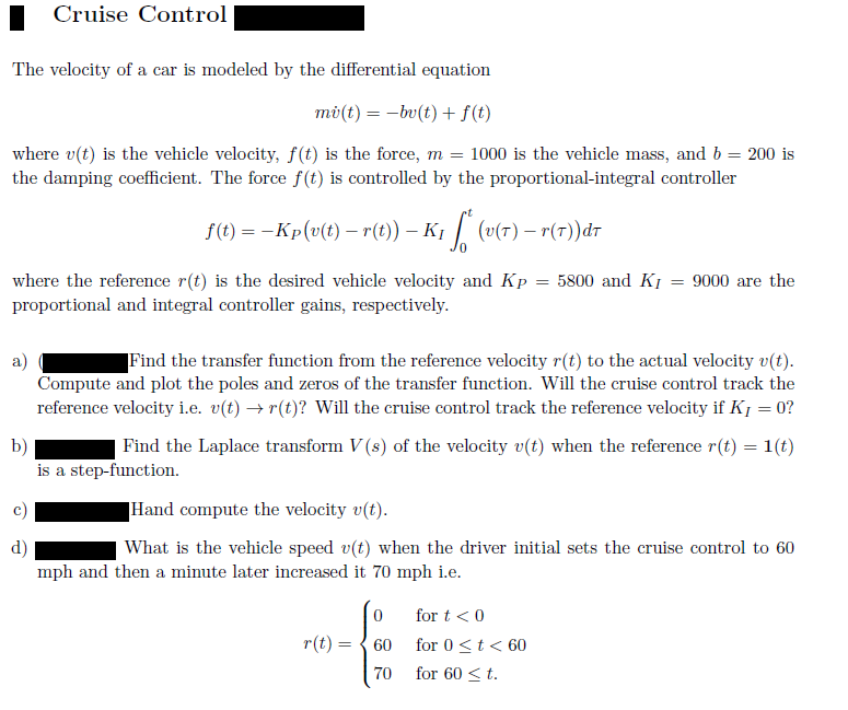 Solved SOLVE ALL PARTS. Use of MATLAB is fine for all parts | Chegg.com