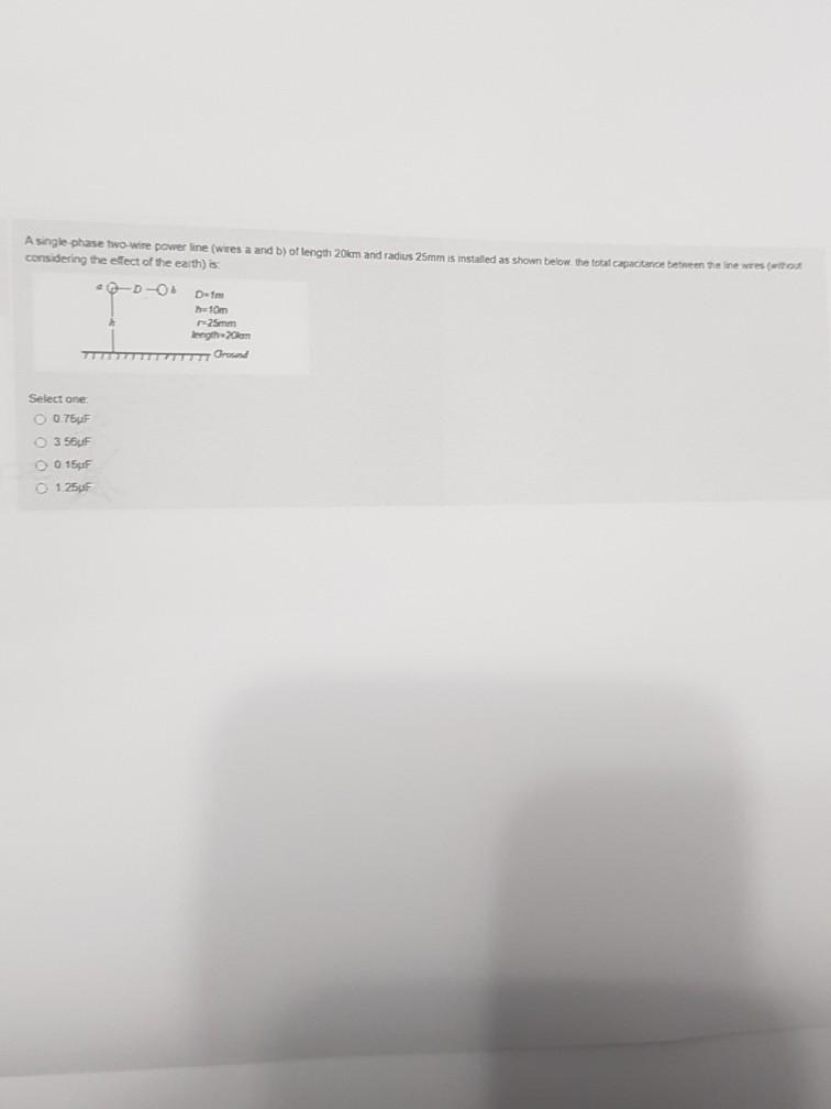 Solved A single phase two wire powerline (wres a and b) of | Chegg.com