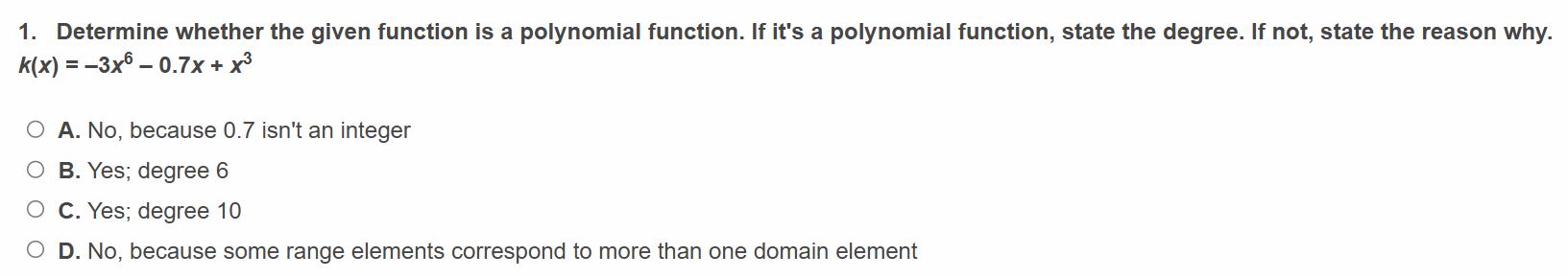 Solved Determine whether the given function is ﻿a polynomial | Chegg.com