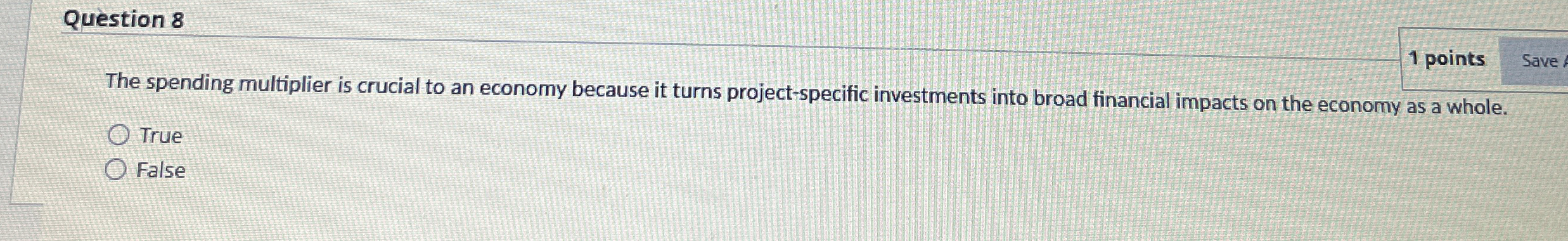 Solved Question 81 ﻿pointsThe spending multiplier is crucial | Chegg.com