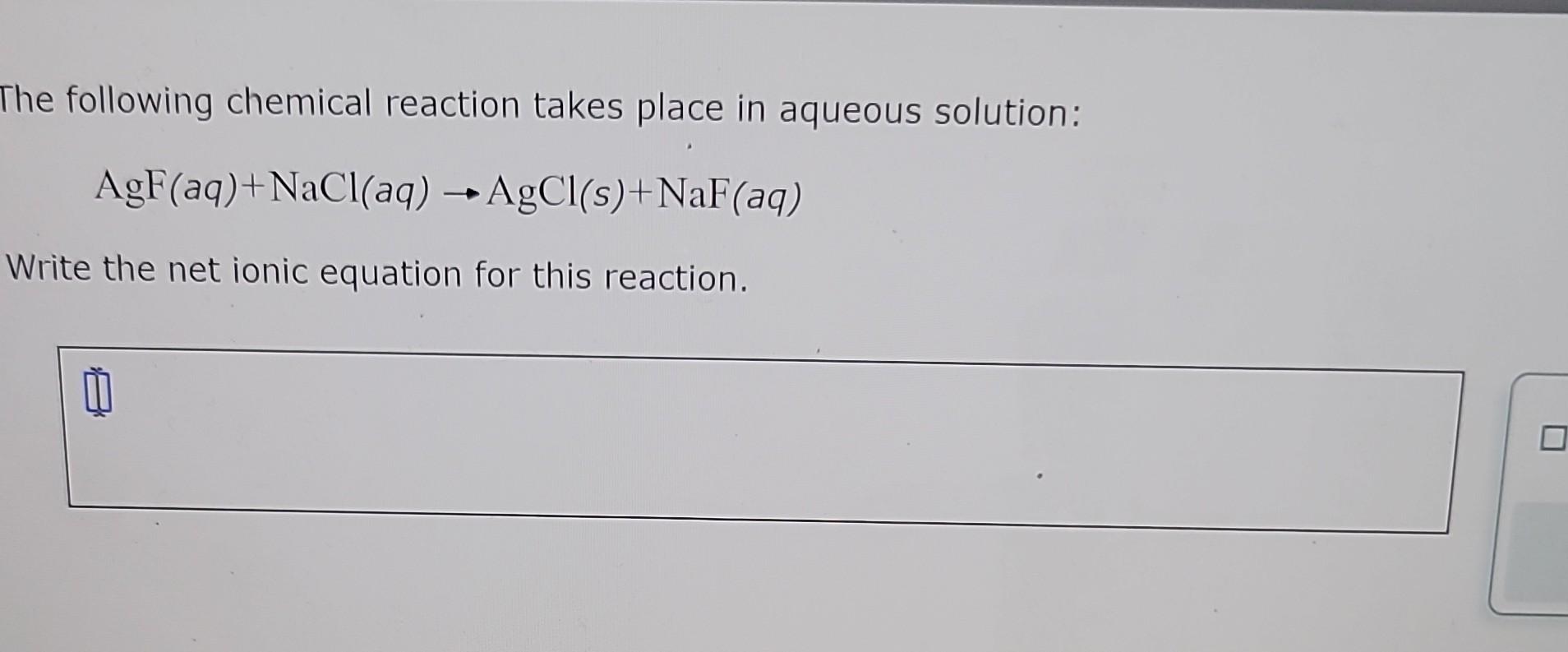 Solved The following chemical reaction takes place in | Chegg.com