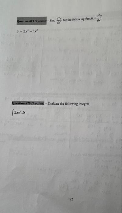 Solved - Find dx3d3y for the following function dx3d3y | Chegg.com