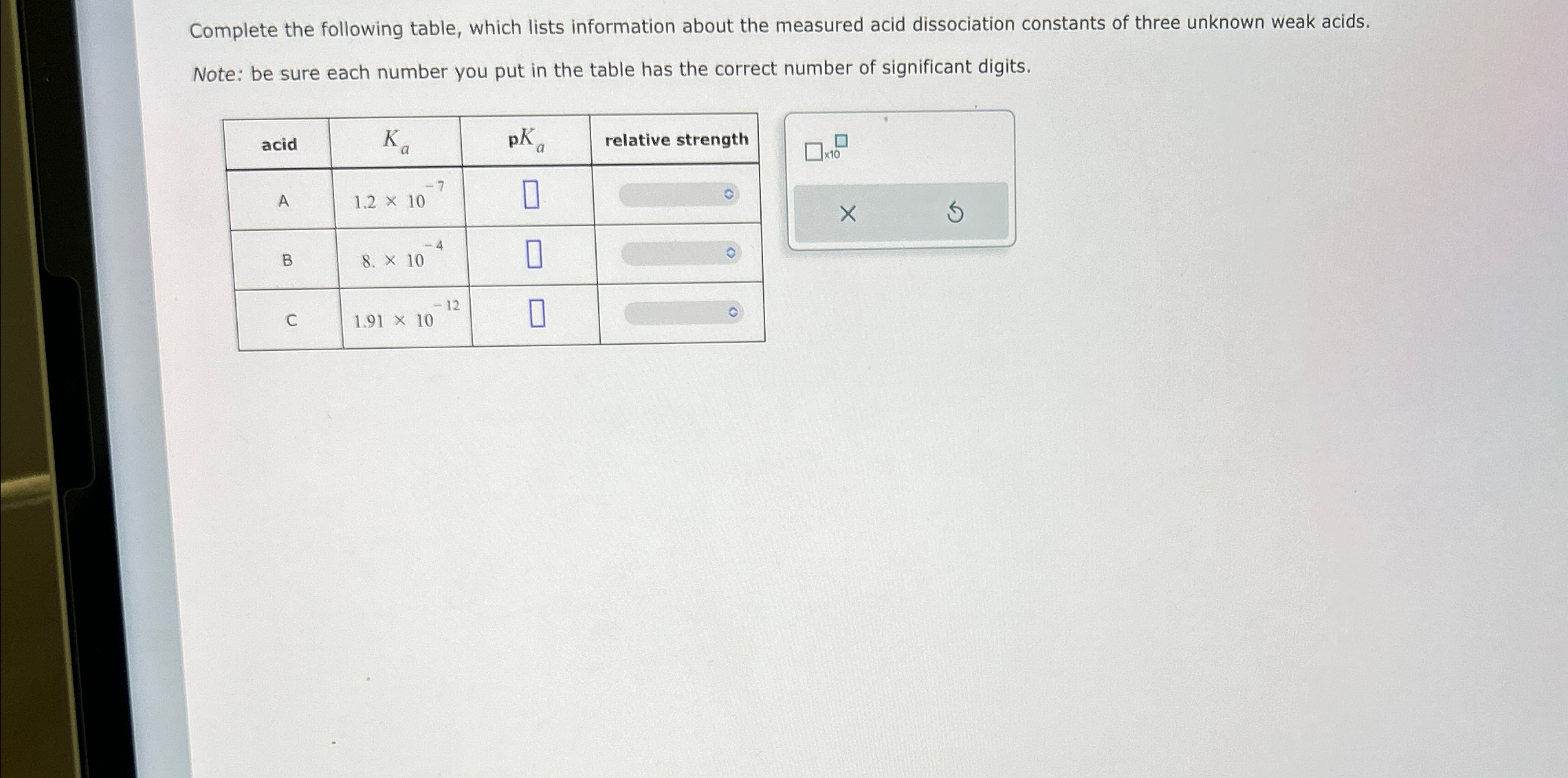 Solved Complete the following table, which lists information | Chegg.com