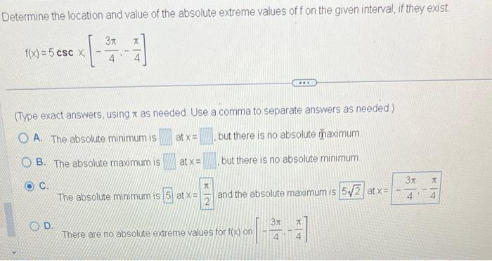 Solved Determine the location and value of the absolute | Chegg.com
