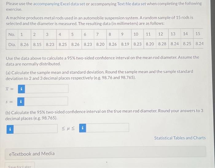Solved Please Use The Accompanying Excel Data Set Or 2049