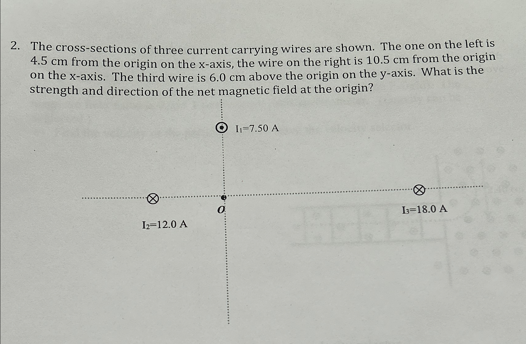 Solved The cross-sections of three current carrying wires | Chegg.com